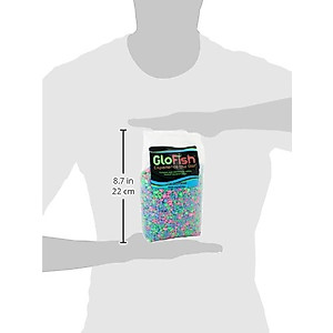 GloFish Aquarium Gravel, Pink/Green/Blue Fluorescent, 5-Pound, Bag Pink/Green/Blue Fluorescent, 4 x 5 x 9 inches ; 5 pounds (29085)