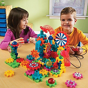 Learning Resources Gears! Gears! Gears! Lights & Action Building Set, Gear Toy, 121 Pieces