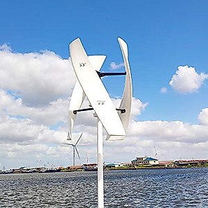 HUIZHITENGDA 9000W No Noise Vertical Magnetic Wind Generator,3 Blades with Charge Controller Vertical Axis Wind Turbine for Outdoor Garden(220V,White),48v