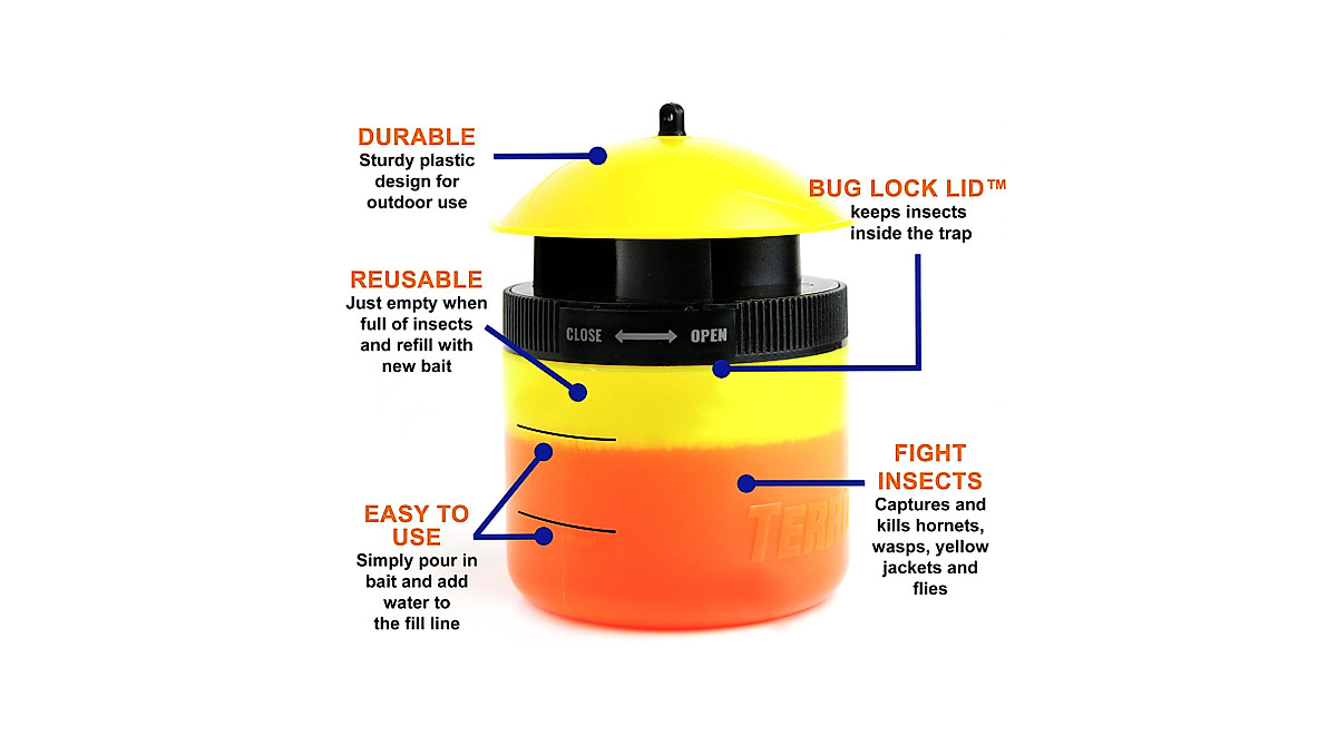 Terro T512 Wasp & Fly Trap - Easy, Reusable Insect Defense