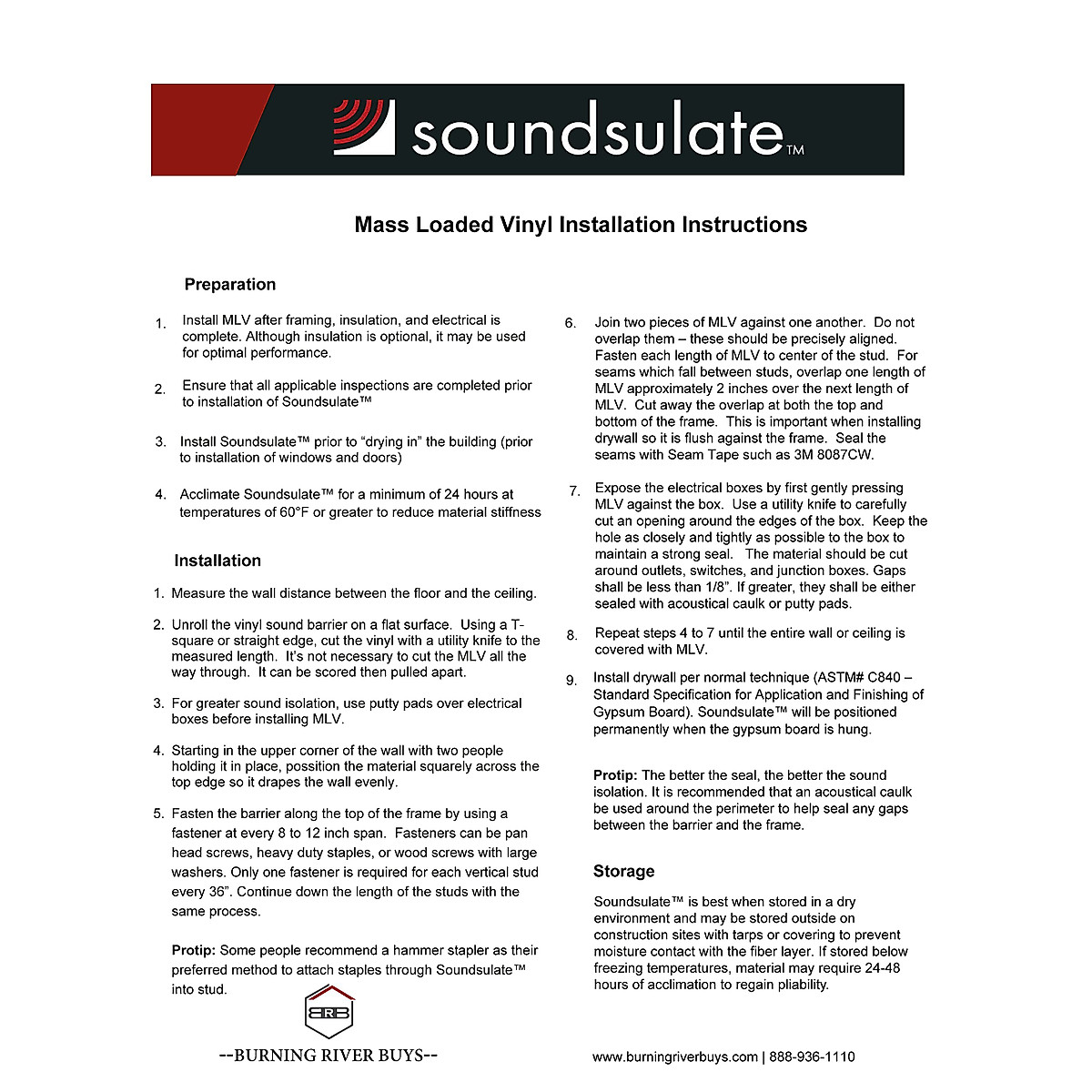 Soundsulate™ 1 lb Mass Loaded Vinyl MLV, Soundproofing Barrier 4' x 25 (100 sf) - Made in USA - Click for Options