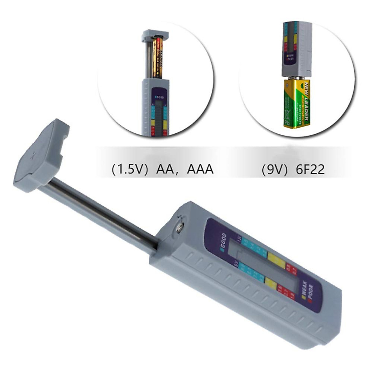 ULTECHNOVO Battery Tester Digital Capacity Tester Checker Measuring Tool for Lithium Battery AA/AAA/1.5V 9V Power Supply Tester Measuring Instrument Tools