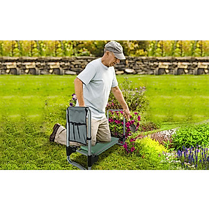 Gardening Seat Garden Kneeler and Seat Workbench Gardening Workseats Foldable Garden Seat Bench with Soft EVA Kneeling Pad for Gardening Tool Bag 2 in1 PRESS FOLDING Waterproof Gardening Gifts 330lbs