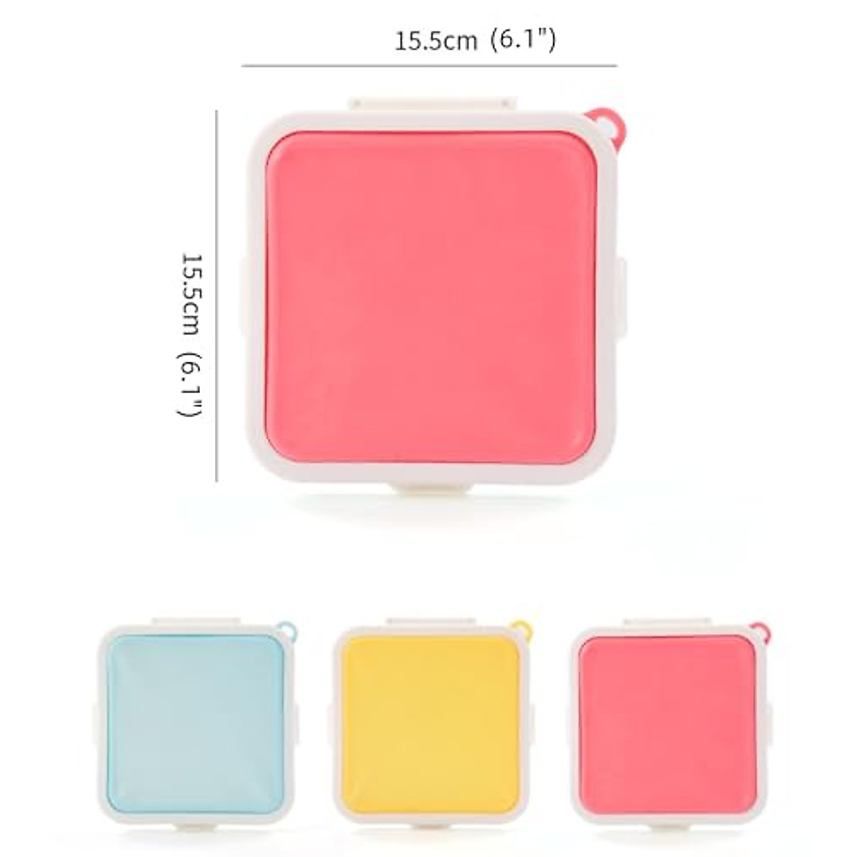 IZKOOKE Sandwich Containers Reusable, Silicone Sandwich Storage with Snap-Off, Sandwich Box for Lunch, BPA Free, Leakproof, Plastic Food Holder (2 Pink)