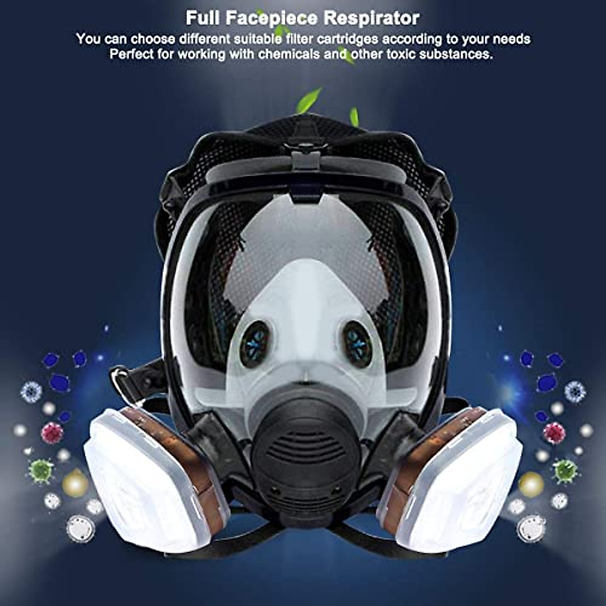Bgs13 Reusable Full Face Cover 17 in 1, Full Face Respirator, Paint Face Cover for Painting, Machine Polishing, Woodworking, Welding, Decoration Work, and Other Work Protection