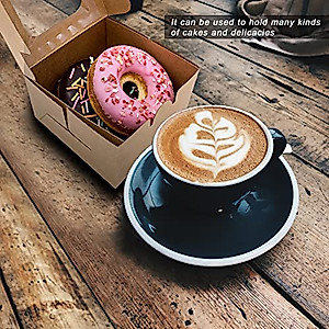 DONGYAN Bakery Boxes 4x4x2.5 Inch, 20 Packs Cookie Boxes with Window, Cup Cake Box for Pastry, Dessert, Donut, Chocolate, Strawberry, Including DIY Cards and Decorative Bouquets