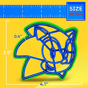 Cookie Cutter by 3DForme, Sonic Baking Cake Fondant Frame Mold for Buscuit, Set 2 Piece
