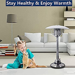 NaoSIn-Ni Commercial Table Top Patio Heater, Portable Mini Outdoor Heater Propane, Freestanding Garden Heater, Modern Stainless Steel Umbrella Shape