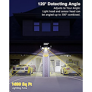 Solar Outdoor Lights with Motion Sensor, 286 LEDs Solar Security Lights Outdoor with IP65 Waterproof, Remote Control, 4 Heads, 3 Modes, Solar Flood Lights for Garage Porch Garden Front Door 2 Pack