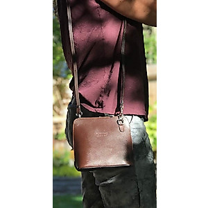 LaGaksta Small Flat Italian Crossbody Clutch Dark Brown