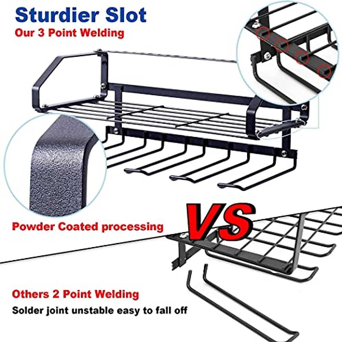 Bi Fang Power Tool Organizer, Storage Rack for Garage Organization, Wall Mount Cordless Drill Holder and Battery Shelf, Tools Shelves with Charging Station