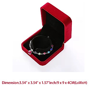 FAYADA Velvet Bangle Gift Box Red Bracelet Box Display Jewelry Box Jewelry Storage Case for Wedding, Proposal, Birthday and Anniversary