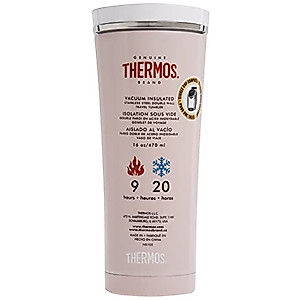Thermos Sipp Stainless Steel 16 Ounce Travel Tumbler, Matte Pink (NS105PK4)