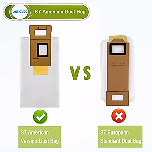 LesinaVac 12 Pack Dust Bags - S7 Compatible with Roborock S7+ Vacuum Cleaner, 3L Large Capacity, Auto-Empty Dock