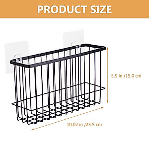 Alipis Kitchen Storage Shelf Kitchen Wall Basket Shower Basket Wall Hanging Basket Bathroom Toiletries Basket Hanging Wall Basket Sundries Storage Holder Iron Storage Basket Wall-mounted