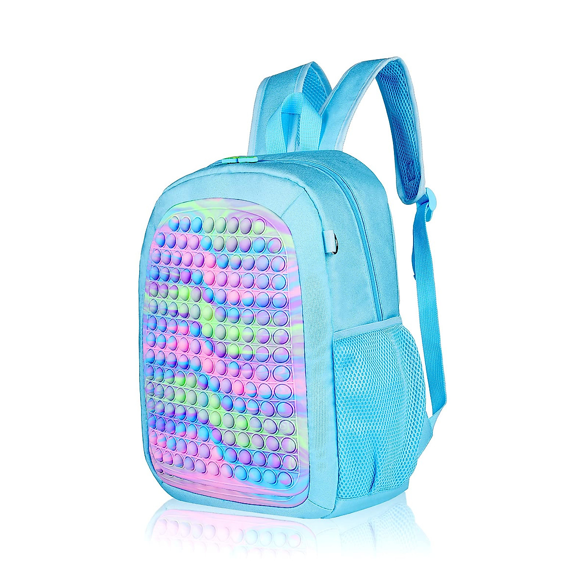 Gigilli Pop School Backpack for Girls, Rainbow Lightweight Girls Pop Bookbag Backpack for School, Large Capacity Elementary Schoolbag for School Supplies Birthday, Back to School Gifts for Girls Kids