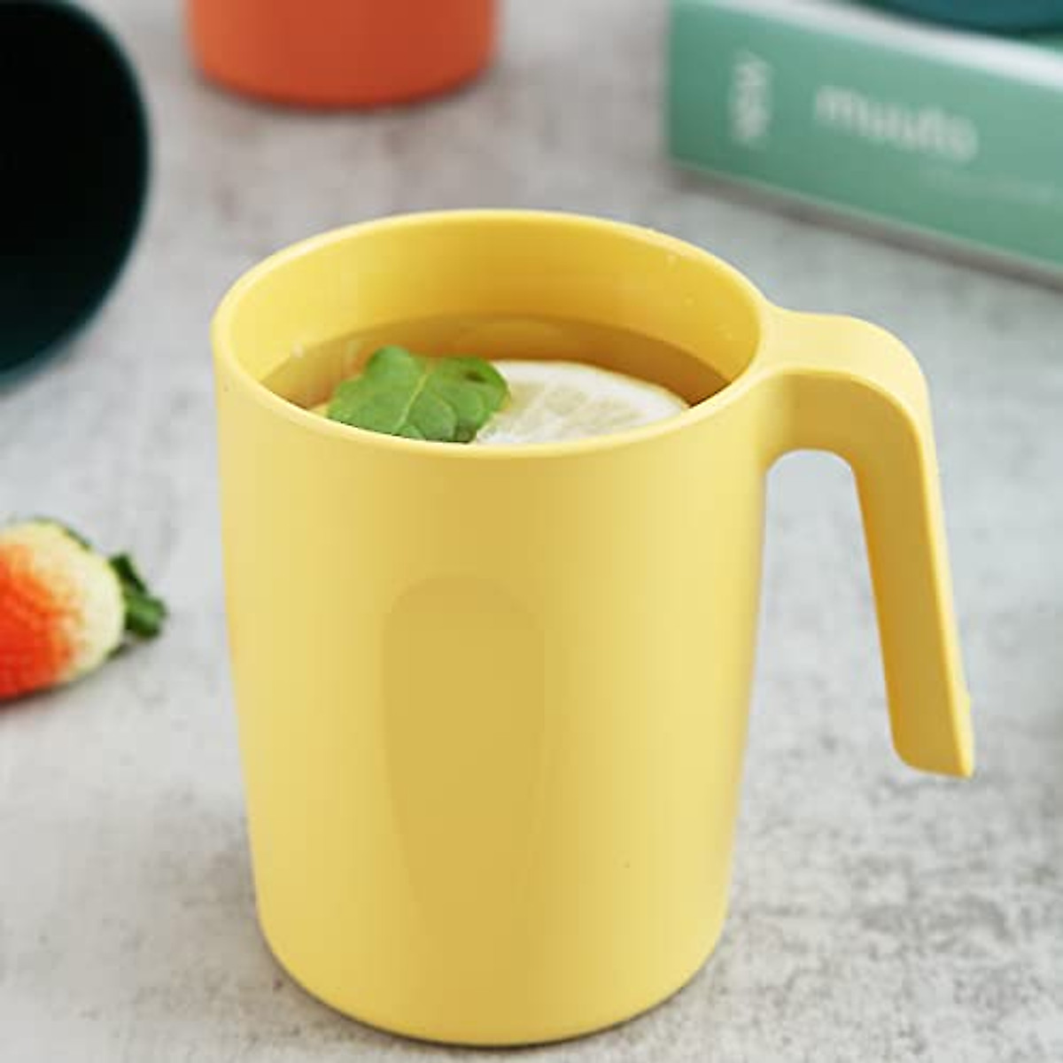 Kyraton Plastic Mug Set 8 Pieces, Unbreakable And Reusable Light Weight Travel Coffee Mugs Espresso Cups Easy to Carry And Clean Microwave Safe BPA Free Dishwasher Safe (Mutil Color)