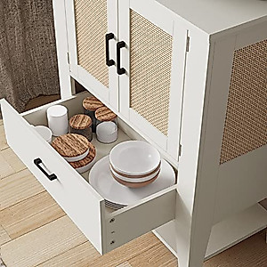 Amyove Buffet Storage Cabinet, Off White