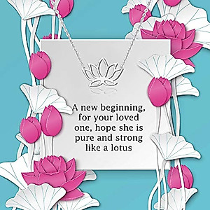 HolyFast S925 Sterling Silver Dainty Lotus Necklace Yoga Pendant Necklace Friend Birthday Gift Women Jewelry