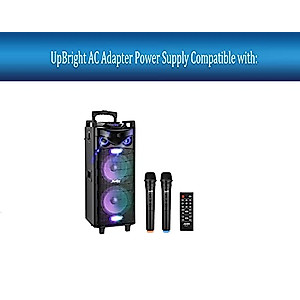 UpBright 15V AC/DC Adapter Compatible with Moukey MTs12-1 MTs210-1 12V 4.5Ah Lead-Acid Battery Karaoke Machine PA System Portable Bluetooth Speaker MTs121 MTs2101 15VDC 2A Power Supply Cord PS Charger