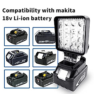 Cordless LED Work Light for Makita 20v battery 48W 3000LM LED Flood Lights job site lighting for Emergencies, Camping, Outdoor with 16 lamp beads
