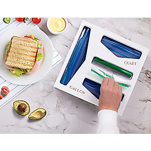 provoom Ziplock Bag Storage Organizer – Ziplock Organizer for Drawer with Grocery Bag Holder – Bamboo Baggie Organizer Compatible with Gallon, Sandwich, Snack, Quart Food Storage Bags(WHITE)