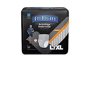 Medline - FIT23MLXL FitRight Incontinence Underwear For Men, Disposable Underwear with Heavy Absorbency, Large/XL, 20 Count