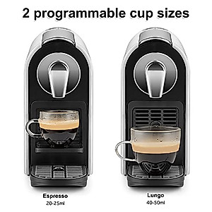 beanglass Espresso Pod Machine for Home, Compact Capsule Coffee Maker for Nespresso Original Pods, 20 Bar High Pressure Pump, Removable Water Tank, Adjustable Cup Tray, 1350W