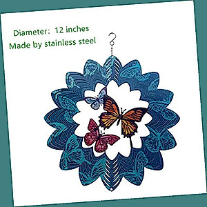 Stainless Steel Butterfly Wind Spinner-Kinetic Metal 3D Indoor Outdoor Garden Decoration Crafts Ornaments Gifts.
