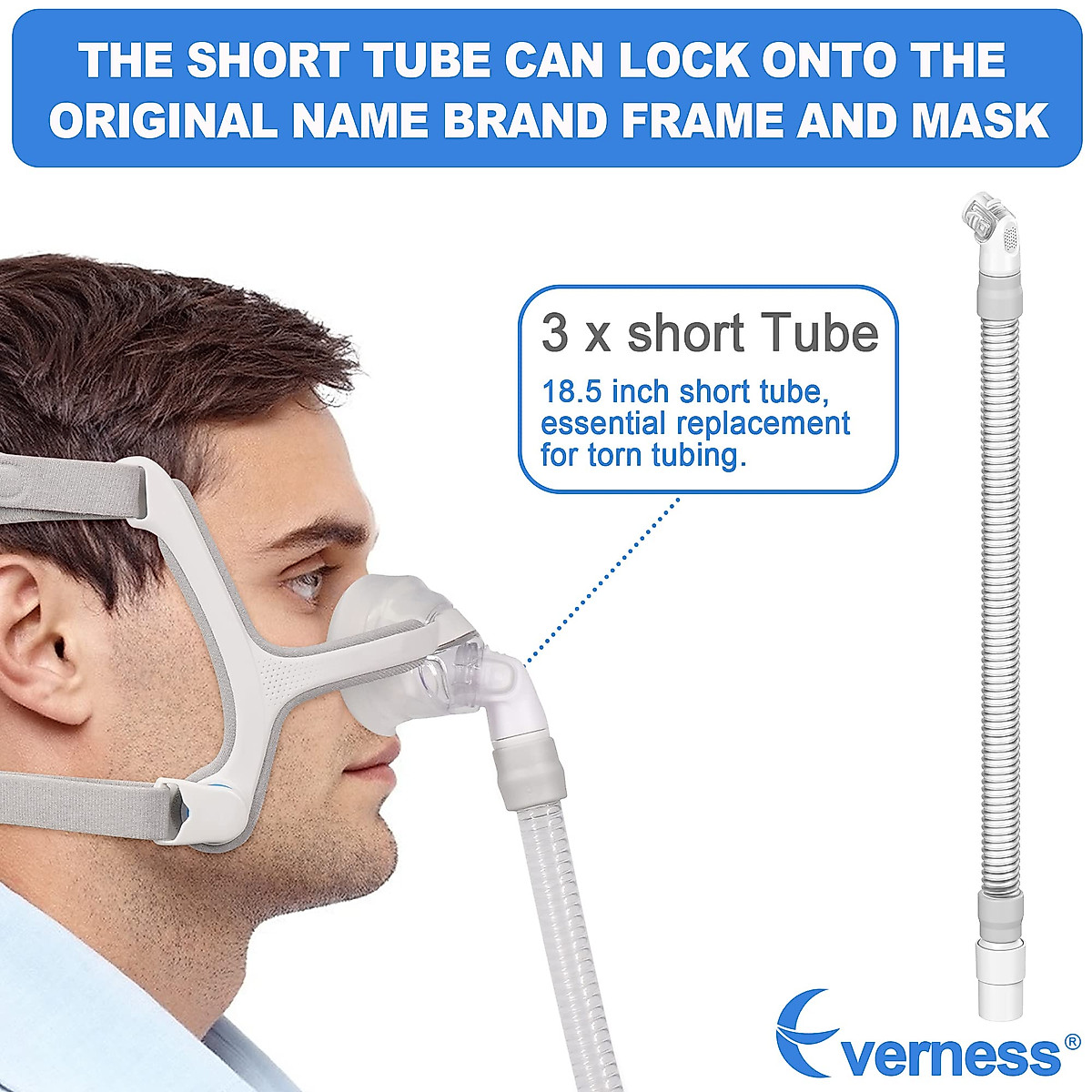 3 Packs Replacement Short Hose for N20, Reduce Air Leaks & Noisy Sound, Included 3 PCS of Short Tubes, Quick-Release Elbows and Swivels in One Package Supplies by Everness