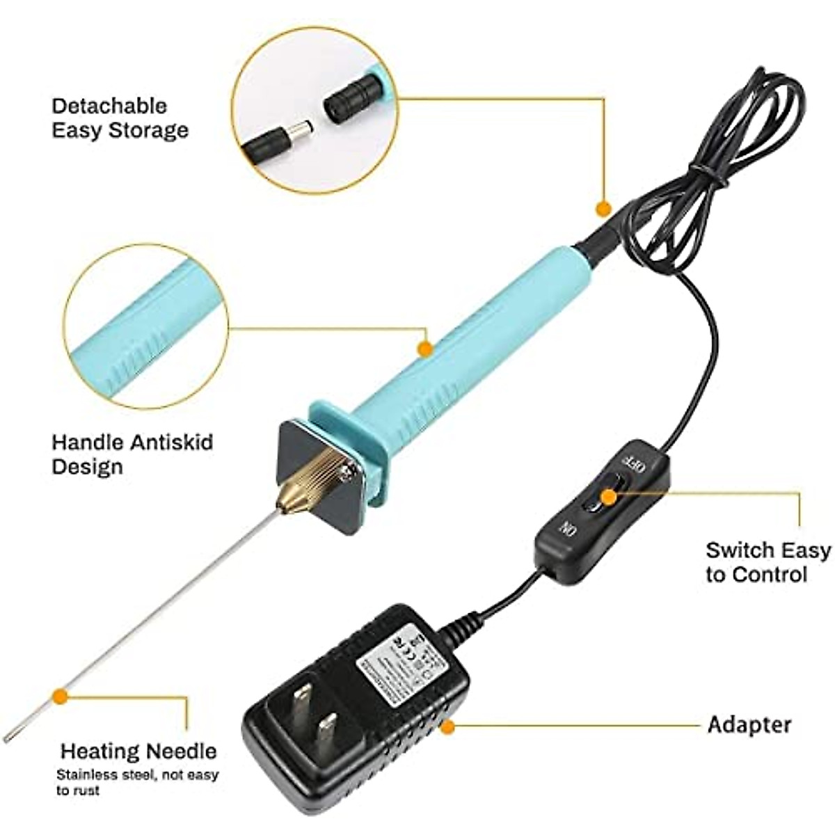 Electric Hot Knife Foam Cutter, Vickes Cutting Hot Pen Hot Wire Cutter 15W Electric Foam Cutting Machine Pen 10CM Styrofoam Cutter Heat Cutting Tool Kit