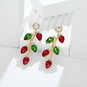 INNERDIVA Colorful Christmas Light Bulb Earrings Christmas Dangle Stud Earrings Holiday Earrings for Women