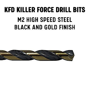 Drill America 7/16" High Speed Steel Black & Gold KFD Split Point Drill Bit with 3-Flat Shank (Pack of 6), KFDML Series