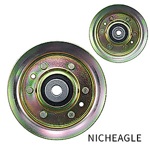 NICHEFLAG 177968 Idler Pulley Replaces 177968 Idler Pulley Craftsman, 193197 Idler Pulley Craftsman, 532177968, 532193197, Ariens 21546308 for Husqvarna Z254, YTH24V48, YTH2348, YTH21K46 Decks
