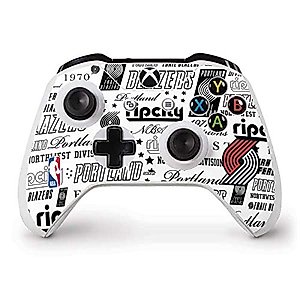 Skinit Decal Gaming Skin compatible with Xbox One S Controller - Officially Licensed NBA Portland Trail Blazers Historic Blast Design