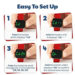 Potty Training Watch for Kids V2 – A Water Resistant Potty Reminder Device for Boys & Girls to Train Your Toddler with Fun/Musical & Vibration Interval Reminders with Potty Training eBook (Red)