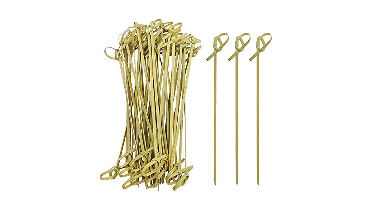 BLUE TOP Bamboo Cocktail Picks 100 PCS Bamboo Skewers 6 Inch with ...