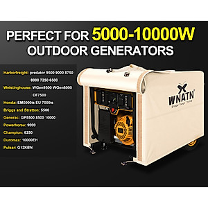 WNATN generator cover,32''L*24”W*24”H Generator Covers Heavy Duty Waterproof,600D generac generator cover,portable generator cover,inverter generator cover for outside(Beige)