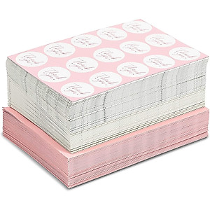 Pipilo Press 60 Pack Girl Baby Shower Thank You Cards with Envelopes and Stickers for Gender Reveal Parties (6 x 4 In)