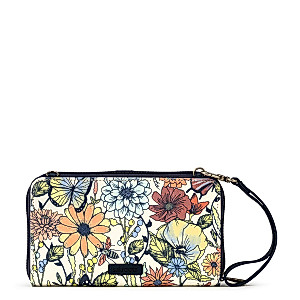 Large Smartphone Crossbody Bag in Coated Canvas, Convertible Purse with Detachable Wristlet Strap, Includes Phone & Wallet Pockets