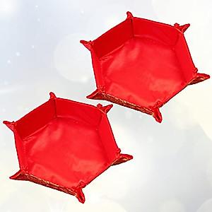 Luxshiny Chinese Candy Container 2pcs Chinese Wedding Candy Plate Snack Serving Tray Appetizer Tray Serving Plates New Year Spring Festival Decor Dried Food Plate