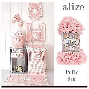 4 skn/Ball Alize Puffy Baby Big Loop Blanket Yarn 100% Micropolyester Soft Yarn 400gr 39.3 yds (55-White)