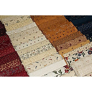 Fields 10 Fat Quarters - Kansas Troubles by Moda Fat Quarter Bundle Calico Floral Flowers Classic Reproduction Style Quality Quilters Assorted Cotton Fabrics M22805b