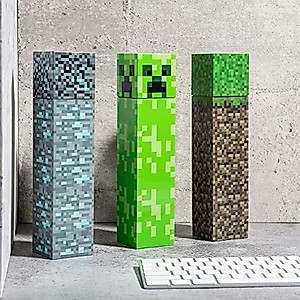 zak! Square Water Bottle, Minecraft Creeper - 22 oz - Durable, BPA-Free Plastic - Dishwasher Safe