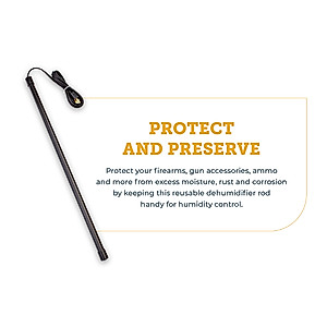 SnapSafe Gun Safe Dehumidifier Rod 24 Inch, Black, 75905 -Maintenance-Free Plug-In Electric Dehumidifier Eliminates Moisture for Gun Safes & Cabinets to Help Prevent Rust & Corrosion in Your Gun Vault