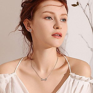 925 Sterling Silver, 6 Pairs 9-12 mm Hypoallergenic Cubic Zirconia Stud, Simulated Diamond Pearl Earrings Set, Elegant & Fashion Jewelry Gift for Wedding Women Girls Mom