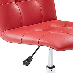 Modway Prim Ribbed Armless Mid Back Swivel Conference Office Chair In Red