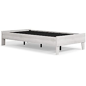 Signature Design by Ashley Paxberry Modern Farmhouse Platform Bed Frame, Twin, Rustic White