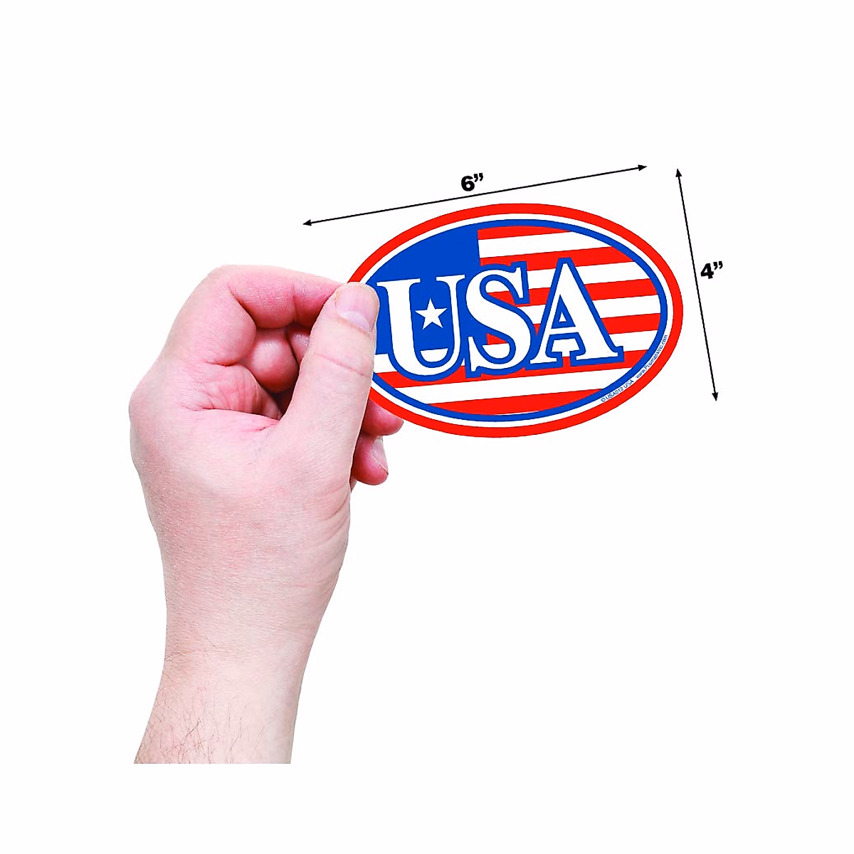 Prismatix Patriotic Magnet - American Flag with Bright Colors - Long Lasting Magnets for Cars - Refrigerator Car Decals - Well Designed Magnetic Fridge Decal-Made in USA (6" x 4", in God We Trust)