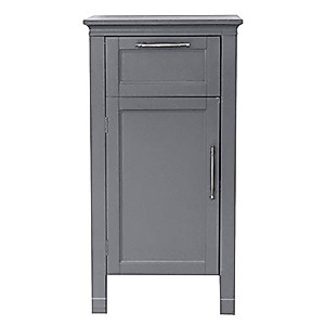 Nightstand & Side Cabinet for Storage Bedside Table with One Drawer & One Cabinet Gray MITPATY